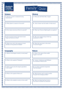 Family quiz for all ages [Printable] | Shepherds Friendly